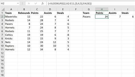 Excel：如何使用 Vlookup 返回多列 Statorials