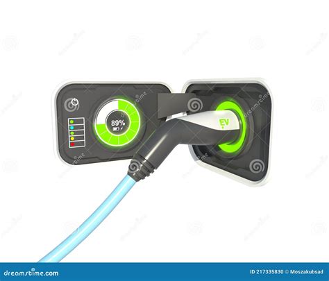 3d Illustration Ev Charging Connectors And Charging Socket For Your Electric Vehicle Stock