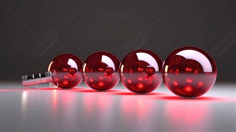 4개의 빨간색 크리스마스 공 3d 렌더링이 있는 빛나는 전구 화환 리스 배경 화환 배경 빨간색 배경 이미지 Hd 리스 화환 빨간색 배경 사진 무료 다운로드