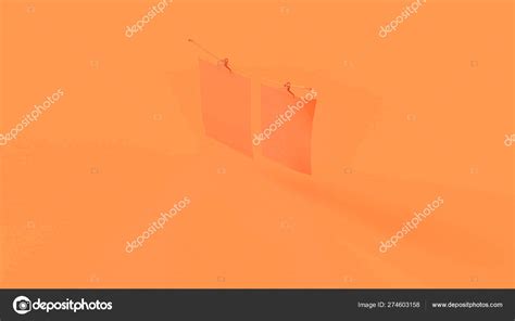 Naranja Impresiones Colgando Clipped String Illustration Render — Foto