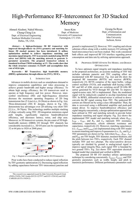 Pdf High Performance Rf Interconnect For 3d Stacked Memory