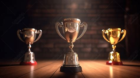 나무 바닥 배경에 있는 금색과 빨간색 트로피의 놀라운 3d 렌더링 트로피 배경 금 배경 금색 배경 이미지 Hd 트로피 금 금색 배경 사진 무료 다운로드 Lovepik