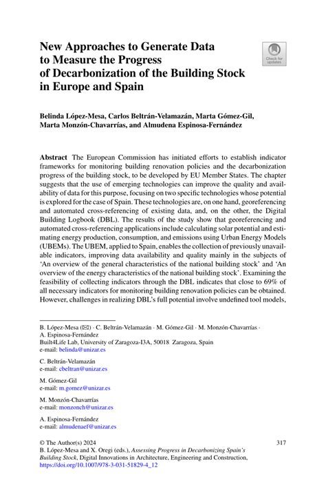 Pdf New Approaches To Generate Data To Measure The Progress Of Decarbonization Of The Building