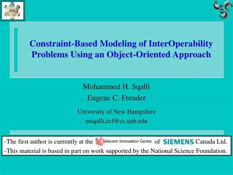 Ppt Constraint Based Modeling Of Interoperability Problems Using An