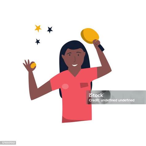 대회에서 공연하는 젊은 탁구 선수 벡터 일러스트레이션 Championship에 대한 스톡 벡터 아트 및 기타 이미지 Championship Tennis