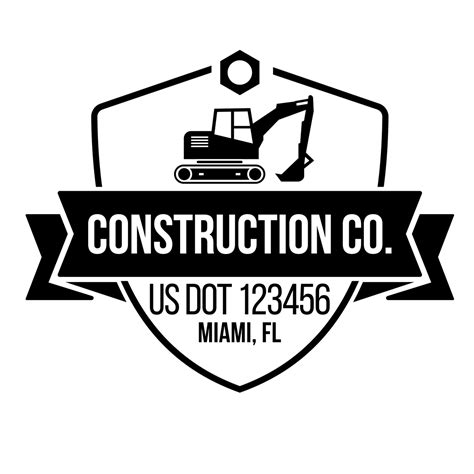 Company Construction Truck Decal With 2 Regulation Numbers Usdot