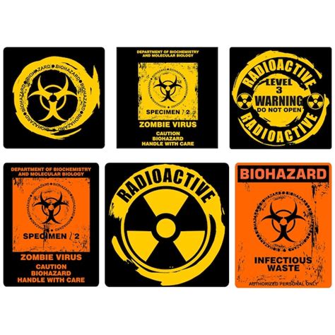 Premium Vector A Collection Of Warning Signs Including Nuclear