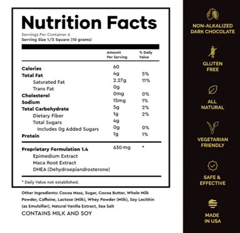 Sex Chocolate Libido Booster Supplement Natural Ingredients Enhance Sex