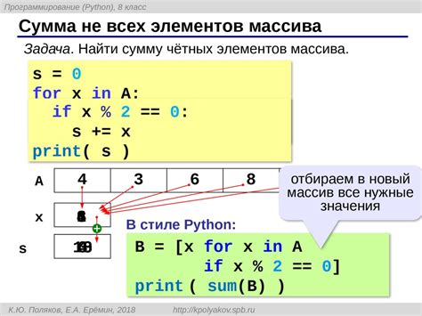 Программирование Python §21 Массивы Программирование Python 8