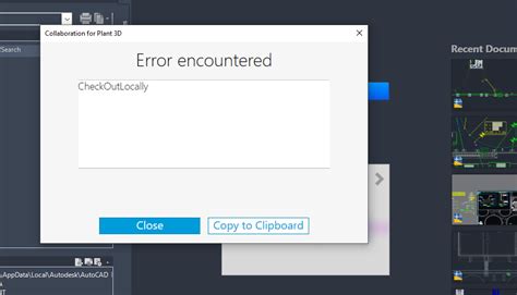 Plant Collaboration Has Error Encountered Checkoutlocally When