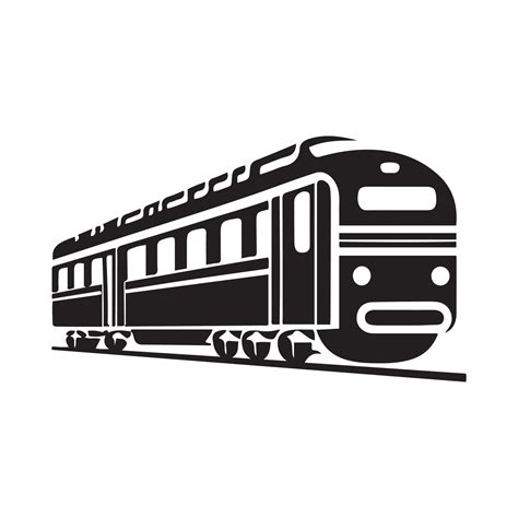 Train Icon Symbol Vector Black Outline Isolated On White Background