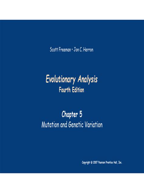 Evolution Analysis Lecture 5 Pdf Point Mutation Mutation