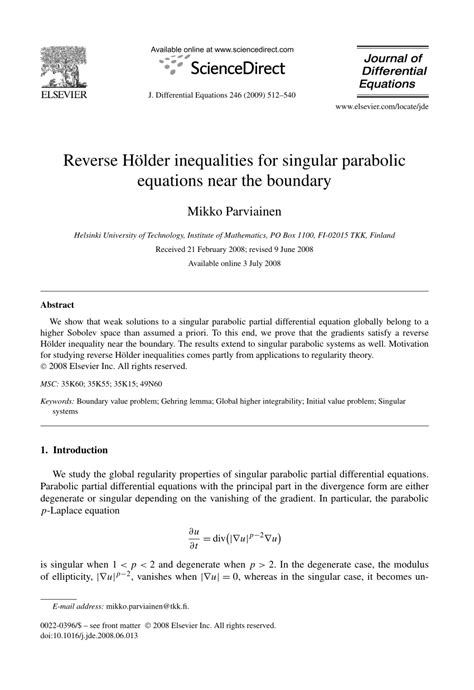 Pdf Reverse Hölder Inequalities For Singular Parabolic Equations Near The Boundary