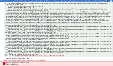Ios Duplicate Symbols Linker Error For No Apparent Reason Stack Overflow