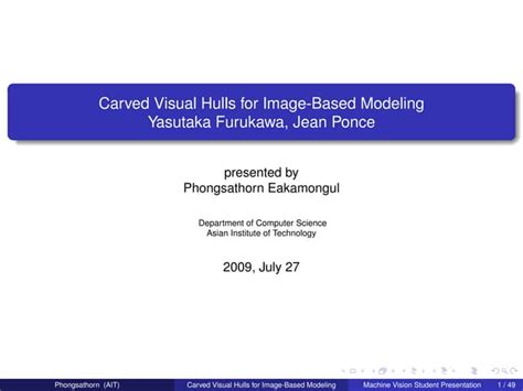 Carved Visual Hulls For Image Based Modeling Ppt