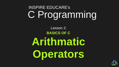 Arithmetic Operators Operators In C Learn C Programmingcprogrammingoperators Youtube