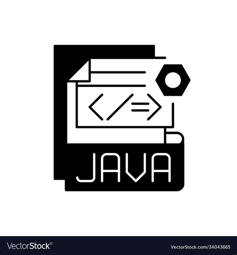 Java File Black Linear Icon Royalty Free Vector Image