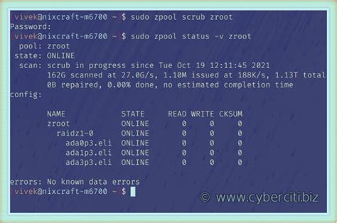 How To Check Zfs File System Storage Pool On Linuxunix Nixcraft