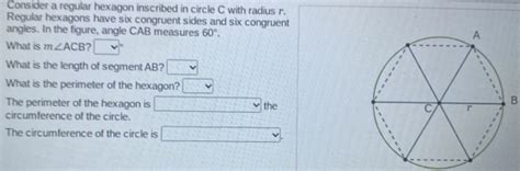 Solved Consider A Regular Hexagon Inscribed In Circle C With Radius R