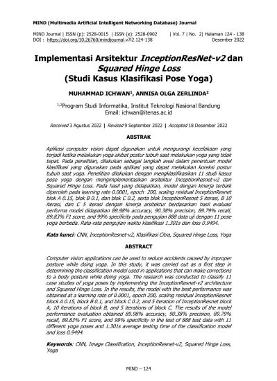 Implementasi Arsitektur Inceptionresnet V2 Dan Squared Hinge Loss