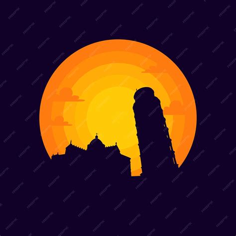 이탈리아 피사의 사탑 보기 벡터 일러스트 레이 션 프리미엄 벡터