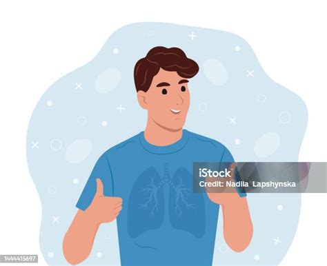 천식 흡입기를 사용하는 젊은 웃는 남자 세계 천식의 날기관지 천식 알레르기 천식 흡입 약물 기관지 천식 건강관리와 의술에 대한 스톡 벡터 아트 및 기타 이미지 Istock