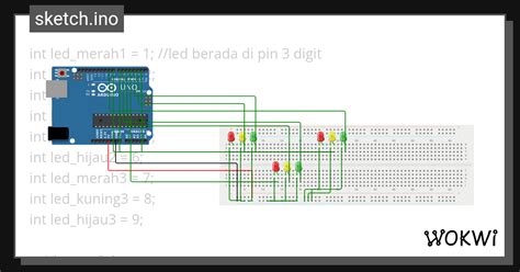 Project Lampu Merah Pertigaan Wokwi Esp32 Stm32 Arduino Simulator