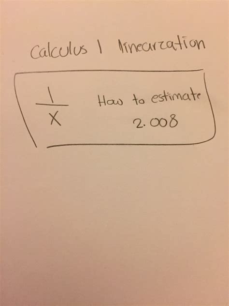Solved Calculus Linearzation1 X How To Estimate 2 008 Chegg Com