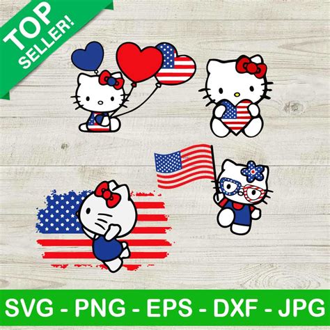4th Of July Hello Kitty Svg Patriotic Hello Kitty Svg Happy 4th Of July Svg