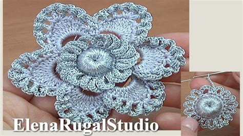 Подробный урок вязания крючком нежного цветка Урок 147 Youtube