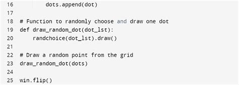 spacing between individual dots on a grid coding psychopy