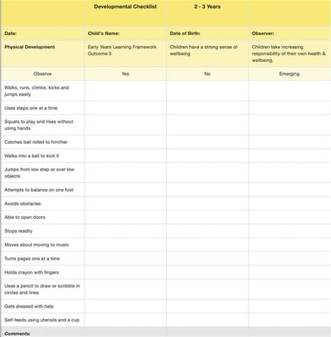 Preschool Developmental Checklist Artofit