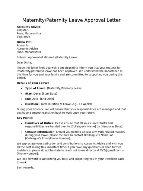 Maternity Application Pdf