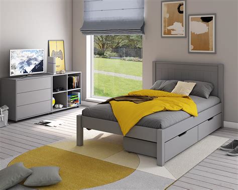 Stompa Classic Grey Low End Small Double Bed Room To Grow