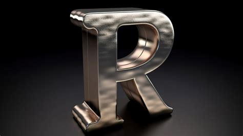 letter r metallic typescript print of the in 3d rendering free