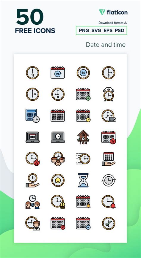 Free Vector Icons Of Date And Time Designed By Iconixar