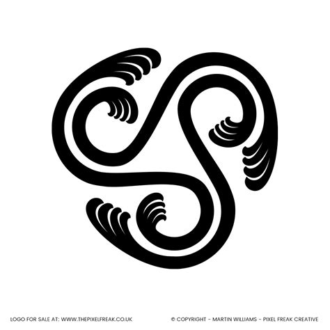 Wave Logo For Sale Modern Celtic Heritage Design