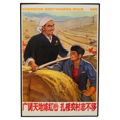 Original Vintage Chinese Propaganda Poster Support Agriculture