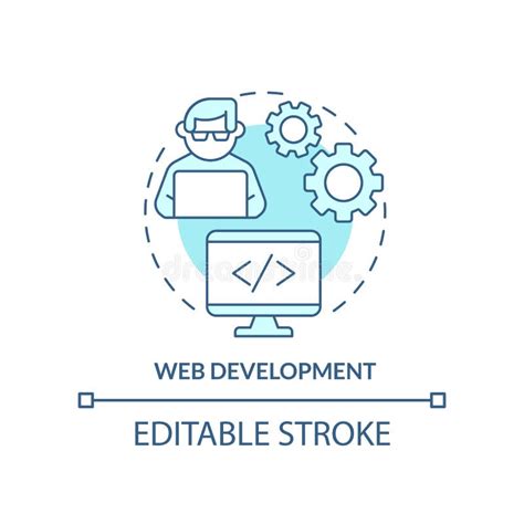 Web Development Turquoise Concept Icon Stock Vector Illustration Of