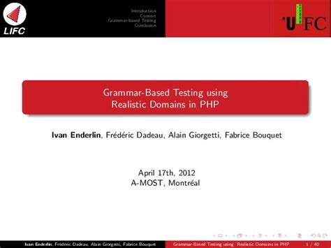 Pdf Grammar Based Testing Using Realistic Domains In Phpintroduction Context Grammar Based