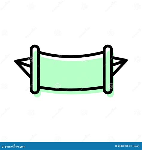 Hand Draw Hammock Outline Flat Icon Adventure Summertime Enjoy Stock Vector Illustration Of
