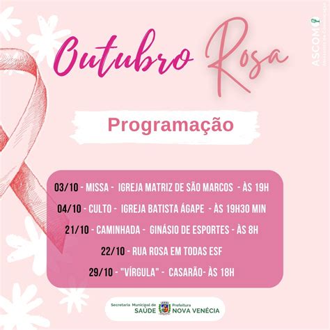 Prefeitura De Nova Venécia Realizará Campanha Outubro Rosa “um Toque De