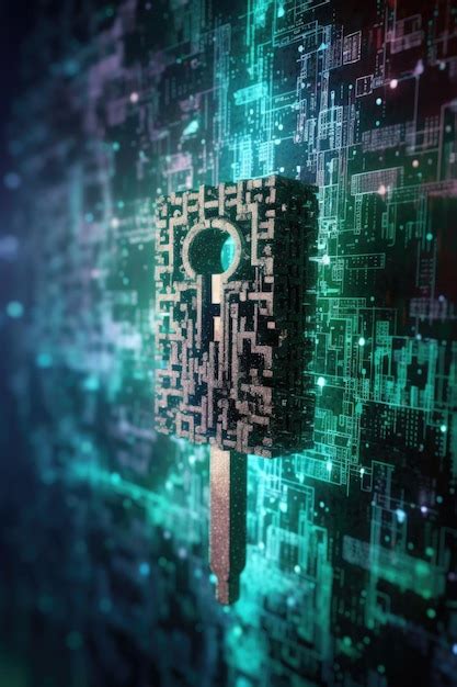 Premium Ai Image Data Encryption Concept With A Key And Code Created