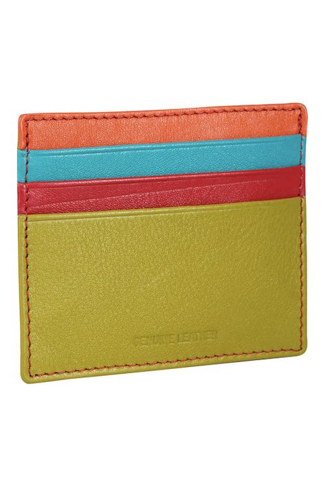 Greenwood Leather Melody Card Wallet Red Multi The Bumwrap