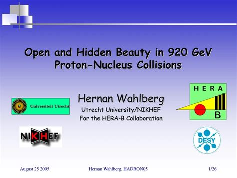 Ppt Open And Hidden Beauty In 920 Gev Proton Nucleus Collisions Powerpoint Presentation Id