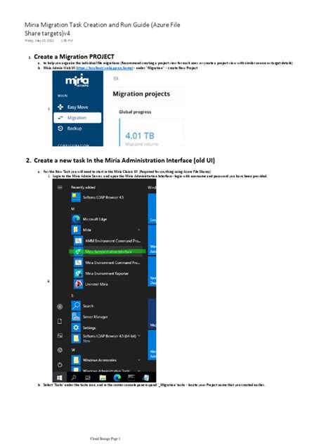 Miria Migration Task Creation And Run Guide Azure File Share Targets V4 Pdf