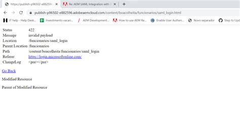 Aem Saml Integration With Azure Fails On Last Step Adobe Experience League Community 586134