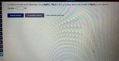 Solved Molality Chegg Com