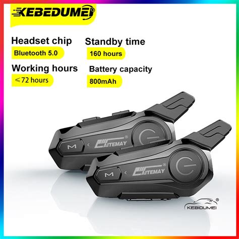 Kebidumei Motorcycle Bluetooth Intercom Helmet Headset Intercomunicador