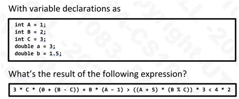 Solved With Variable Declarations As Int A 1 Int B 2